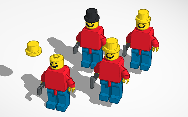3D design A Lego person with face. sim lab - Tinkercad