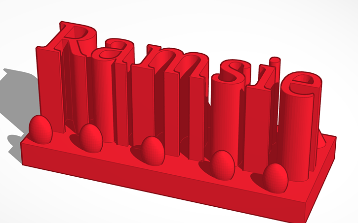 3D design name tag - Tinkercad