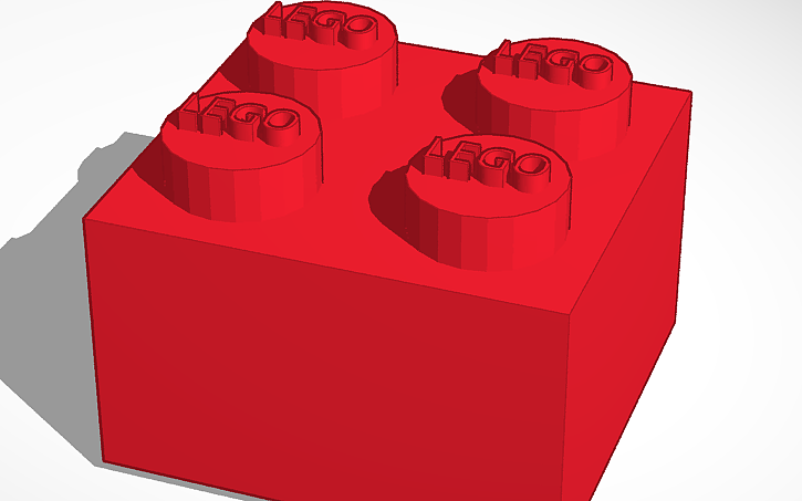3D design 2x2 lego block - Tinkercad