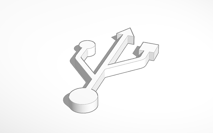 3D design USB symbol - Tinkercad