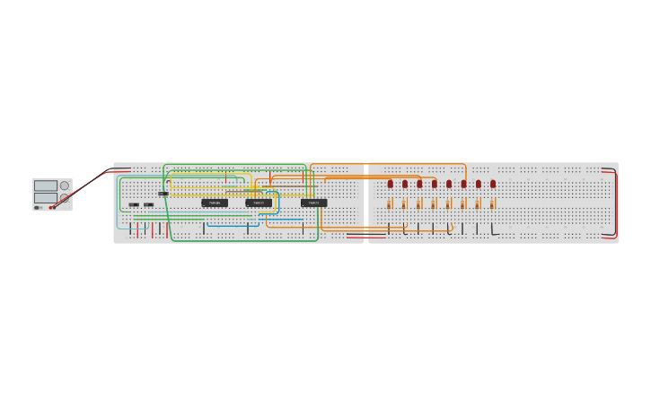 Circuit design 3 to 8 decoder using 2 to 4 decoder - Tinkercad
