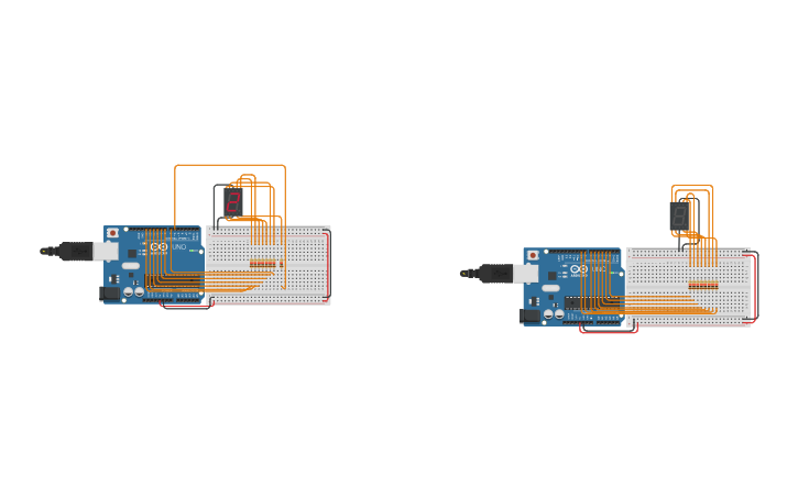 Circuit design 7 segment TIMER - Tinkercad