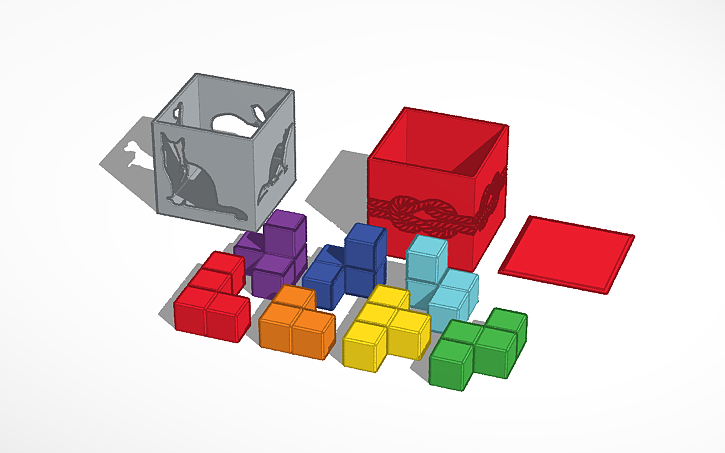 3D design Soma Cube & Box - Tinkercad