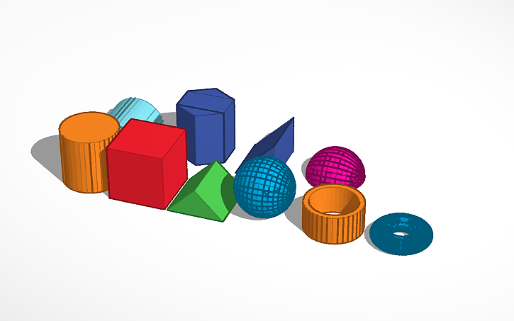 3D design basic shapes made up of 1's - Tinkercad