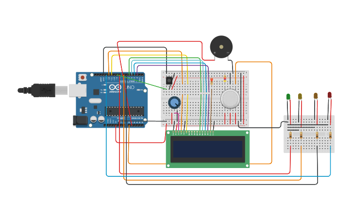 Circuit design AIR QUALITY MONITORING SYSTEM - Tinkercad
