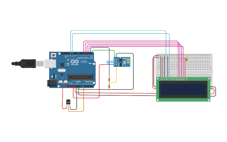 Circuit design Arduino-ESP8266 with Thingspeak using Temperature sensor ...