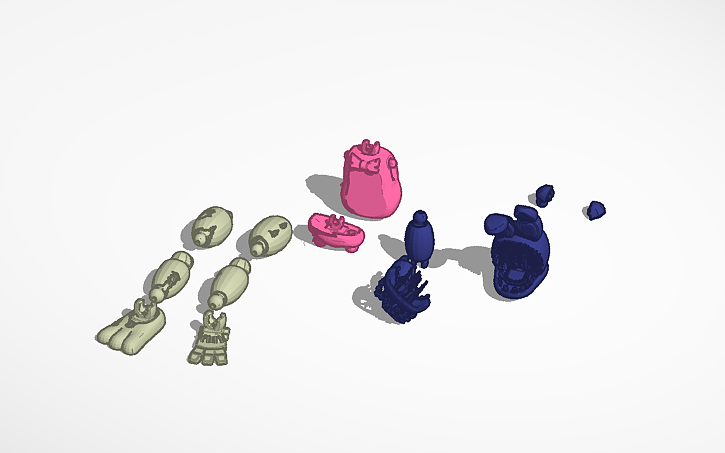 3D design FNAF | Withered Bonnie | Articulated figure - Tinkercad