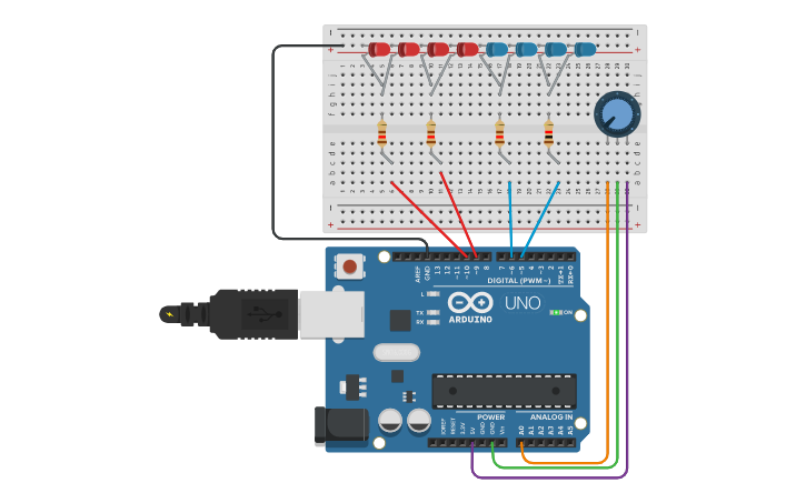 Circuit design Lab 2-3-4 Polish Strobe Light - Tinkercad