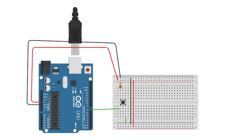 Circuit design resistor pull up - Tinkercad