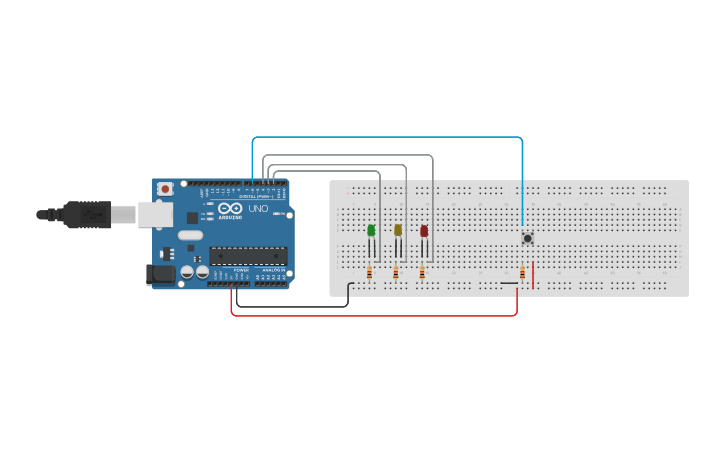 Circuit design With Pedestrian Button - Tinkercad