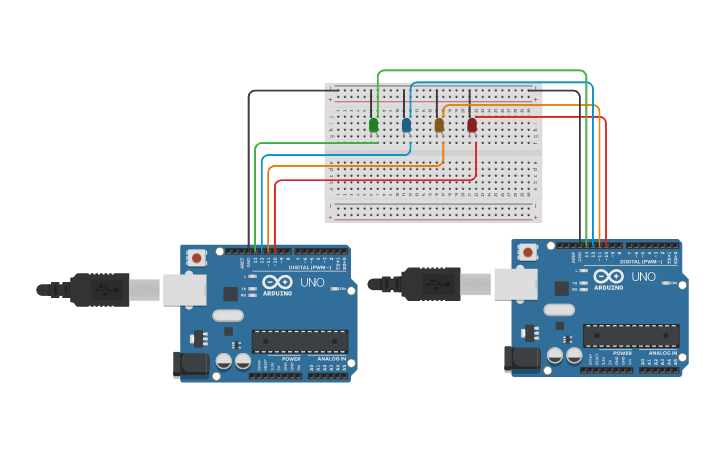 Circuit design A simulation of the SPI communication between 2 Arduino ...