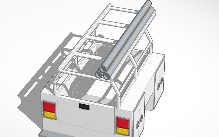 3D design Utilty truck bed with service rack - Tinkercad