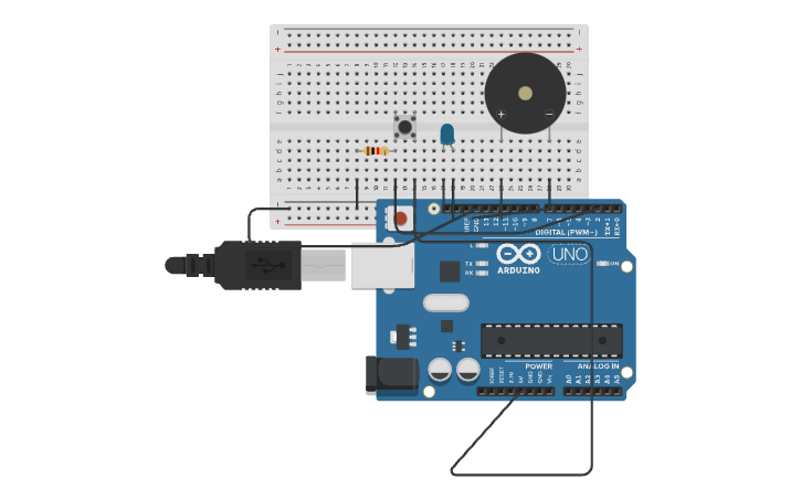 Circuit design Doorbell using push button and arduino - Tinkercad