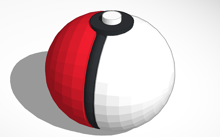 3D design Poke Ball - Tinkercad