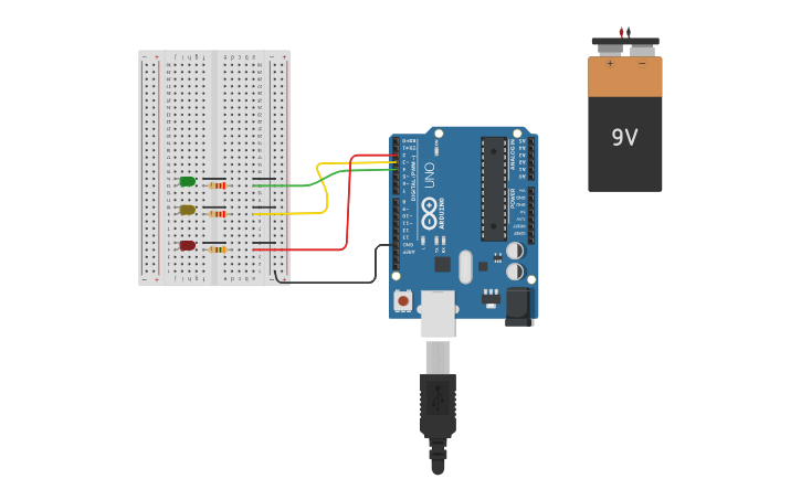 Circuit design ARDUINO 2BMA SEMAFORO OPENDAY MAIETTA CALIFANO - Tinkercad