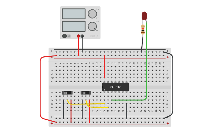 Circuit design OR GATE - Tinkercad