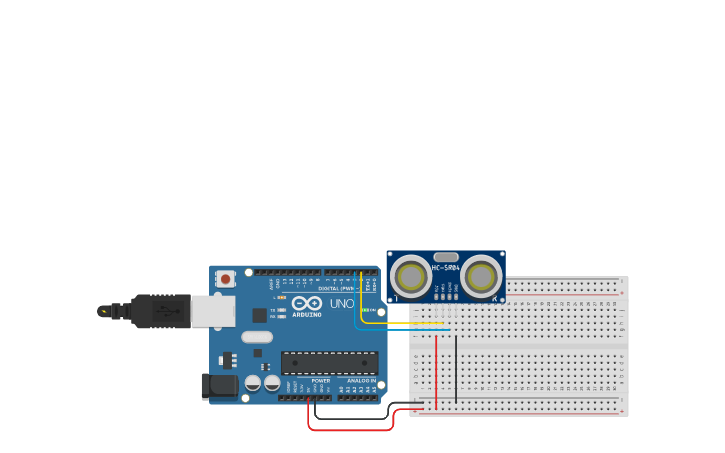Circuit design Radar Arduino - Tinkercad
