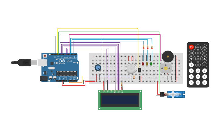 Circuit Design Gas Warning System Tinkercad