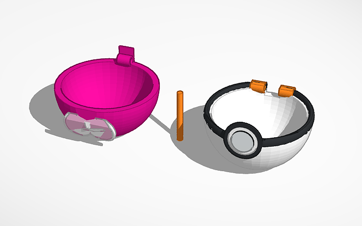 3D design Love Ball (pokeball) - Tinkercad