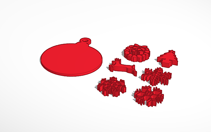 3D design Ornament Template - Tinkercad