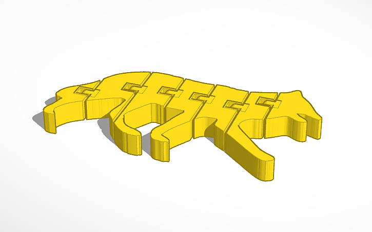 3D design flexible hinge fox - Tinkercad