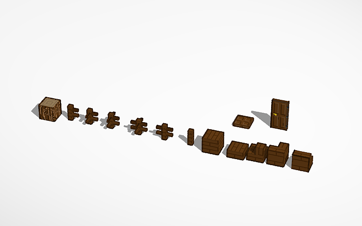 3D design Minecraft dark oak stuff - Tinkercad