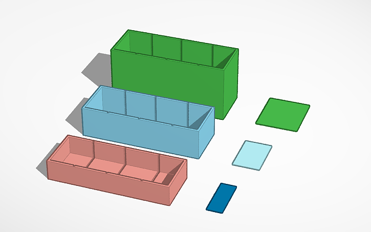 3D design Storage Box w Dividers - Tinkercad