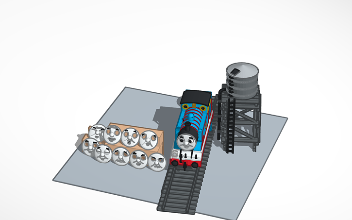 3D design Thomas The Tank Engine Plus Faces - Tinkercad