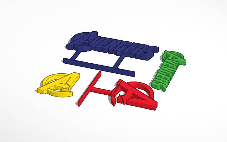 3D design Avengers Logo (printable without supports) - Tinkercad