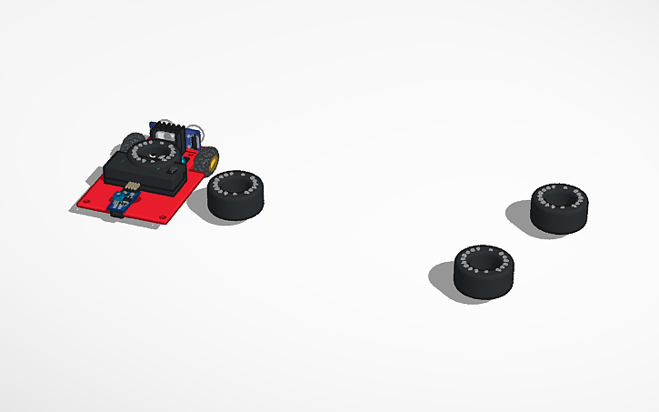 3D design line follower chasis - Tinkercad