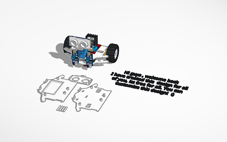 3D design Line following robot chassis - Tinkercad