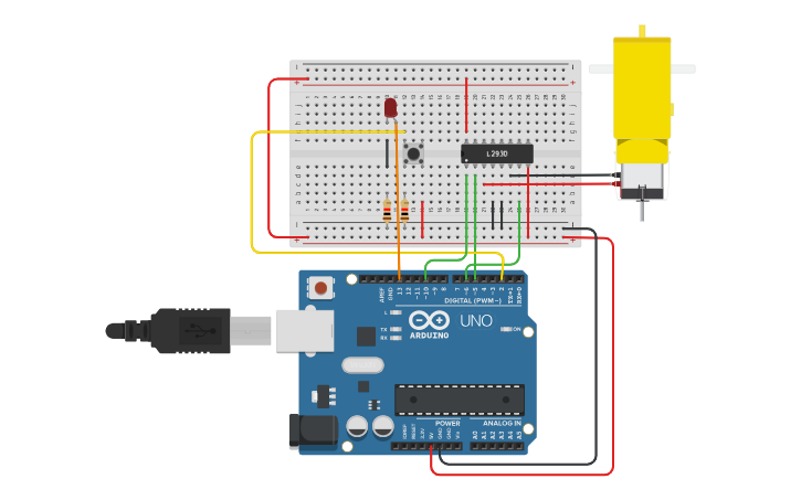 Circuit design Auto Gate (Embedded Systems) - Tinkercad