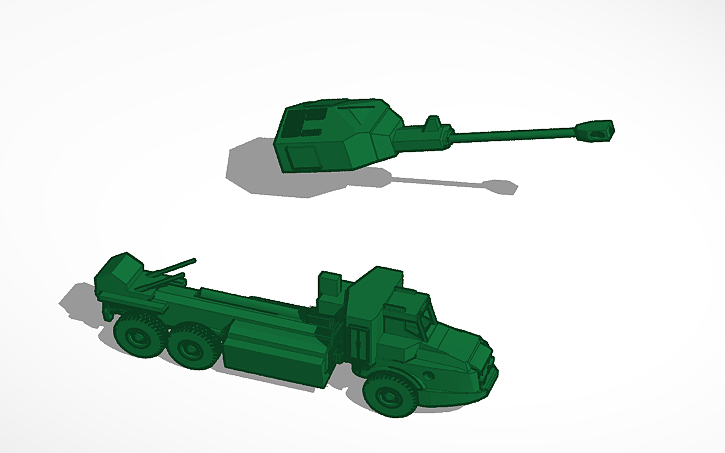 3D design Archer Artillery System (semi deployed) - Tinkercad