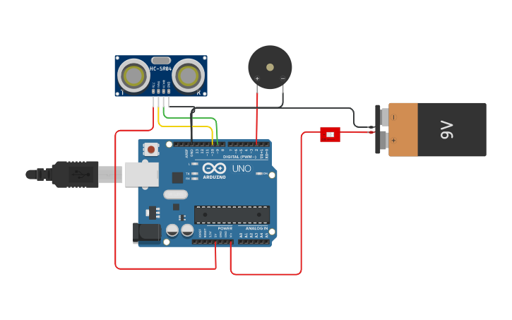 Circuit design Cap for Blind people - Tinkercad