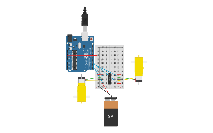 Circuit design PUente H con lh92 - Tinkercad