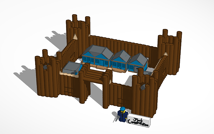 3D design Fort constitution (dead rails) - Tinkercad