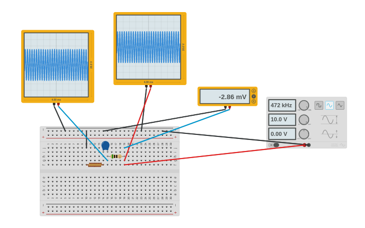 Circuit design RLC - Tinkercad