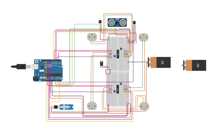 Circuit design robot - Tinkercad