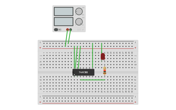 Circuit design IC AND - Tinkercad