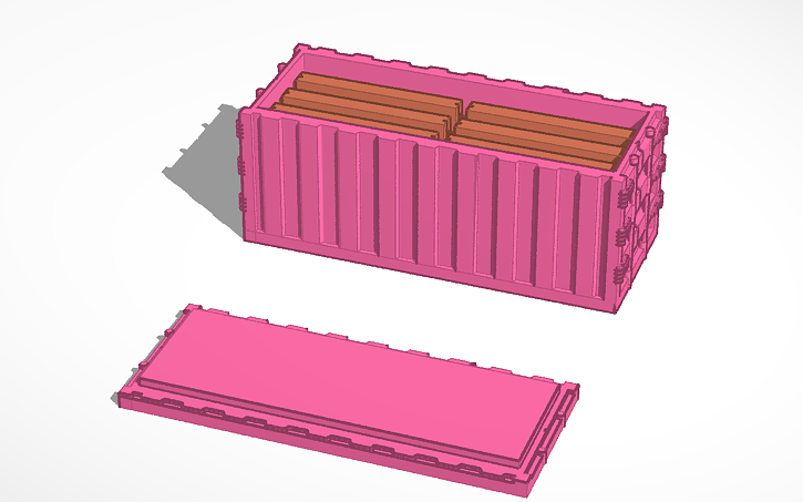 3D design Shipping container box - Tinkercad