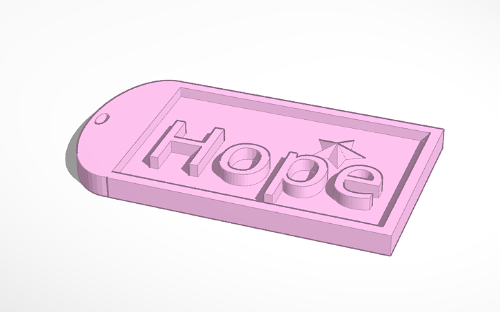 3D design Nametag Hope - Tinkercad