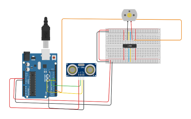 Circuit design arduino with motor - Tinkercad