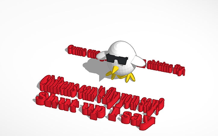 3D design fred the chicen - Tinkercad