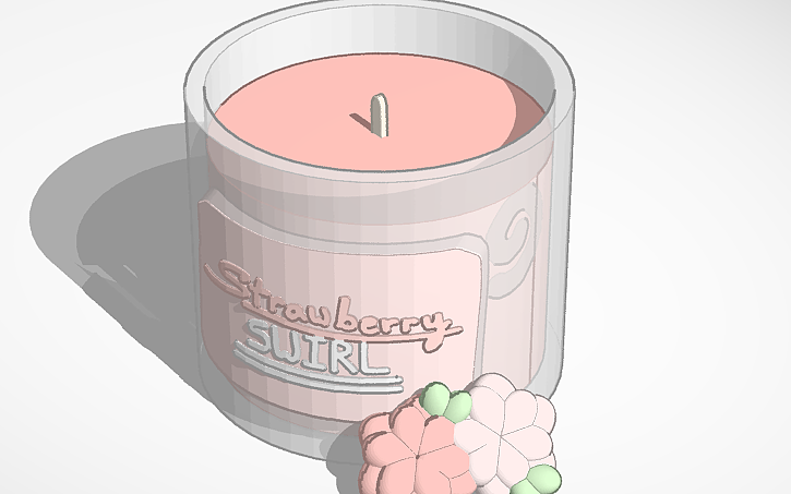 3D design Cozy Candles #2: strawberry swirl candle !! - Tinkercad