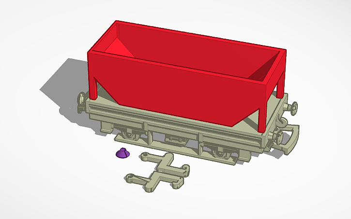 3D design HO/OO scale hopper wagon - Tinkercad
