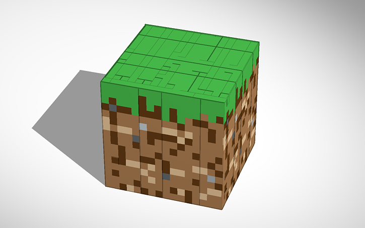 3D design Minecraft grass block - Tinkercad