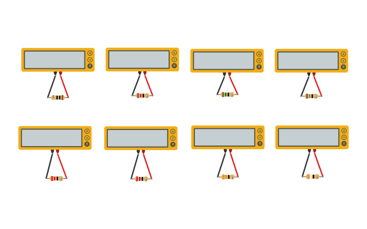 Circuit design Resistores e Código de Cores - Tinkercad