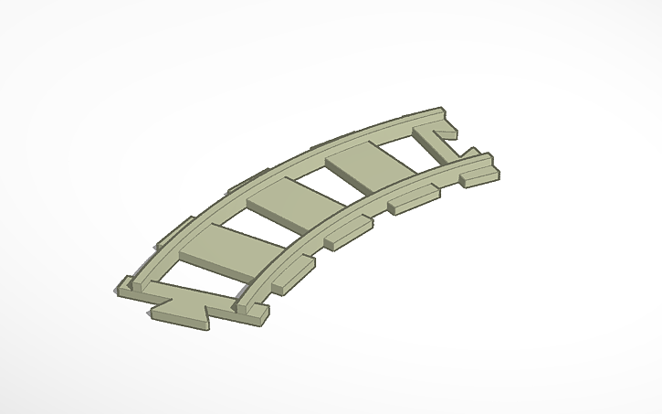 3D design Train Track Curved - Tinkercad