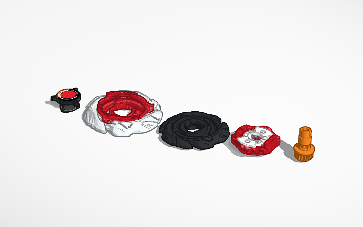 3D design beyblade x Cerberus Flame - Tinkercad
