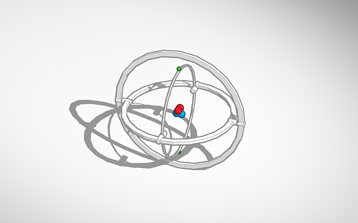3D design Helium Atom Bohr Model - Tinkercad